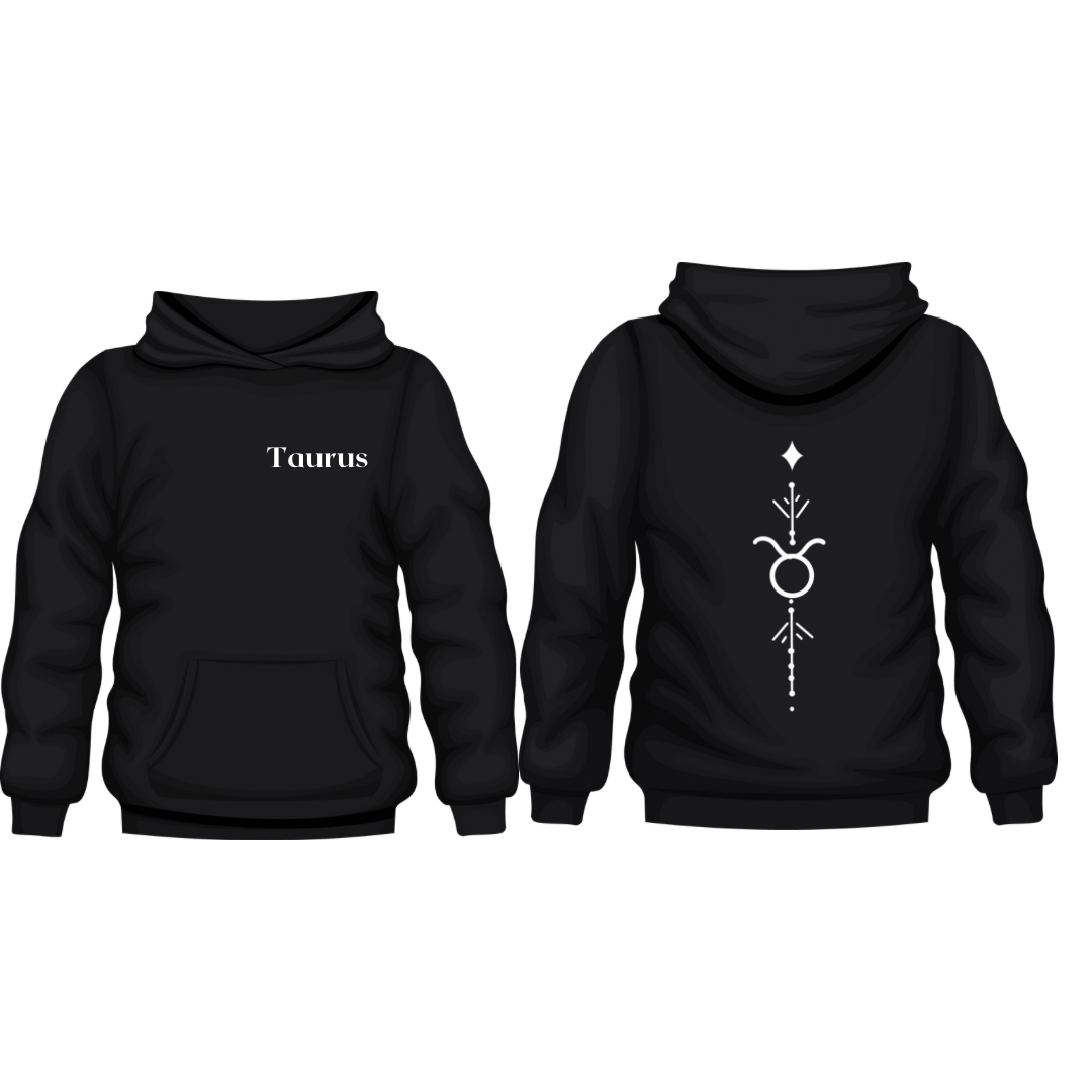 Taurus Spine Zodiac Hoodie Design – Black Dahlia Depiction